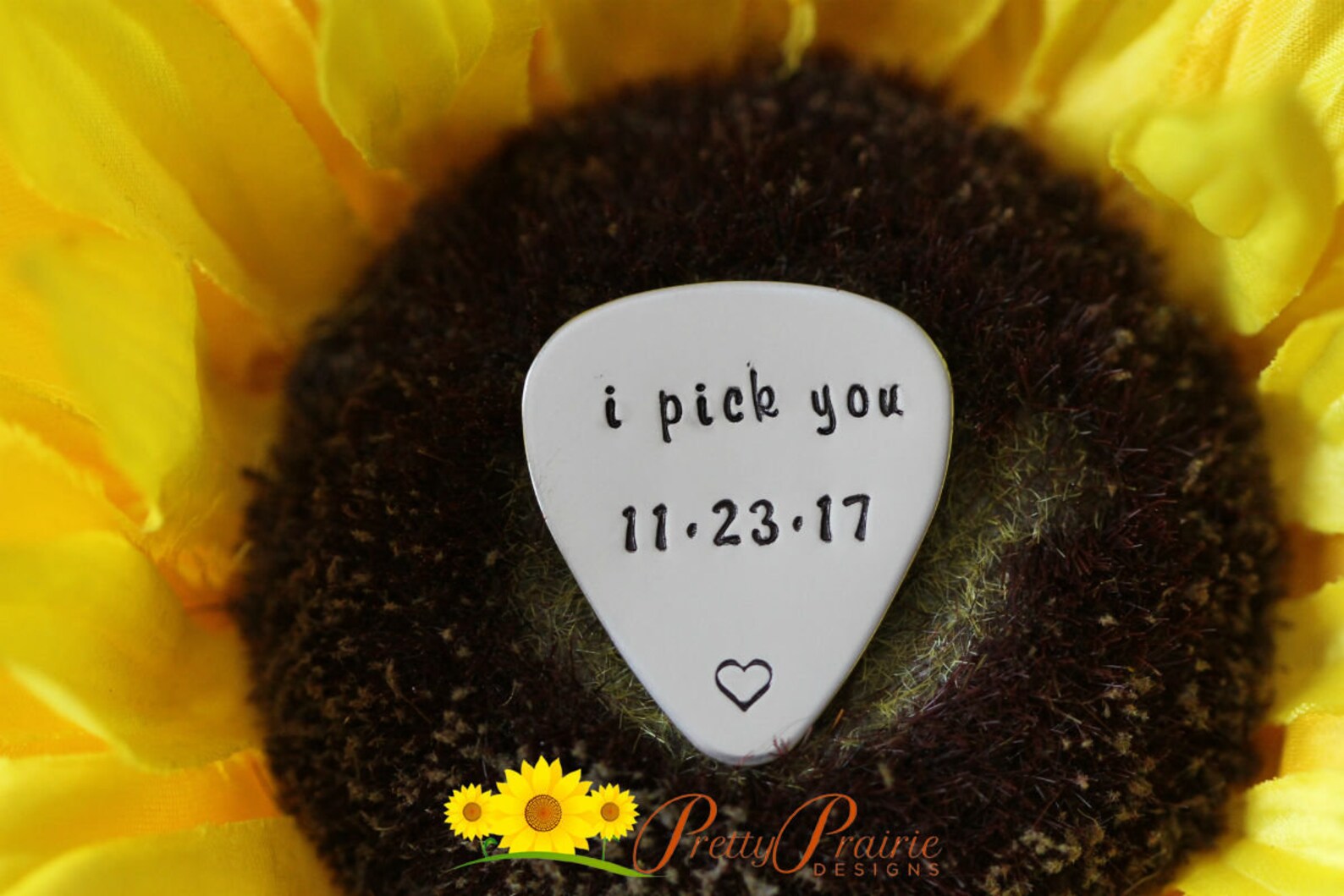 I Pick You Guitar Pick, Personalized Musician Gift, Hand Stamped ...