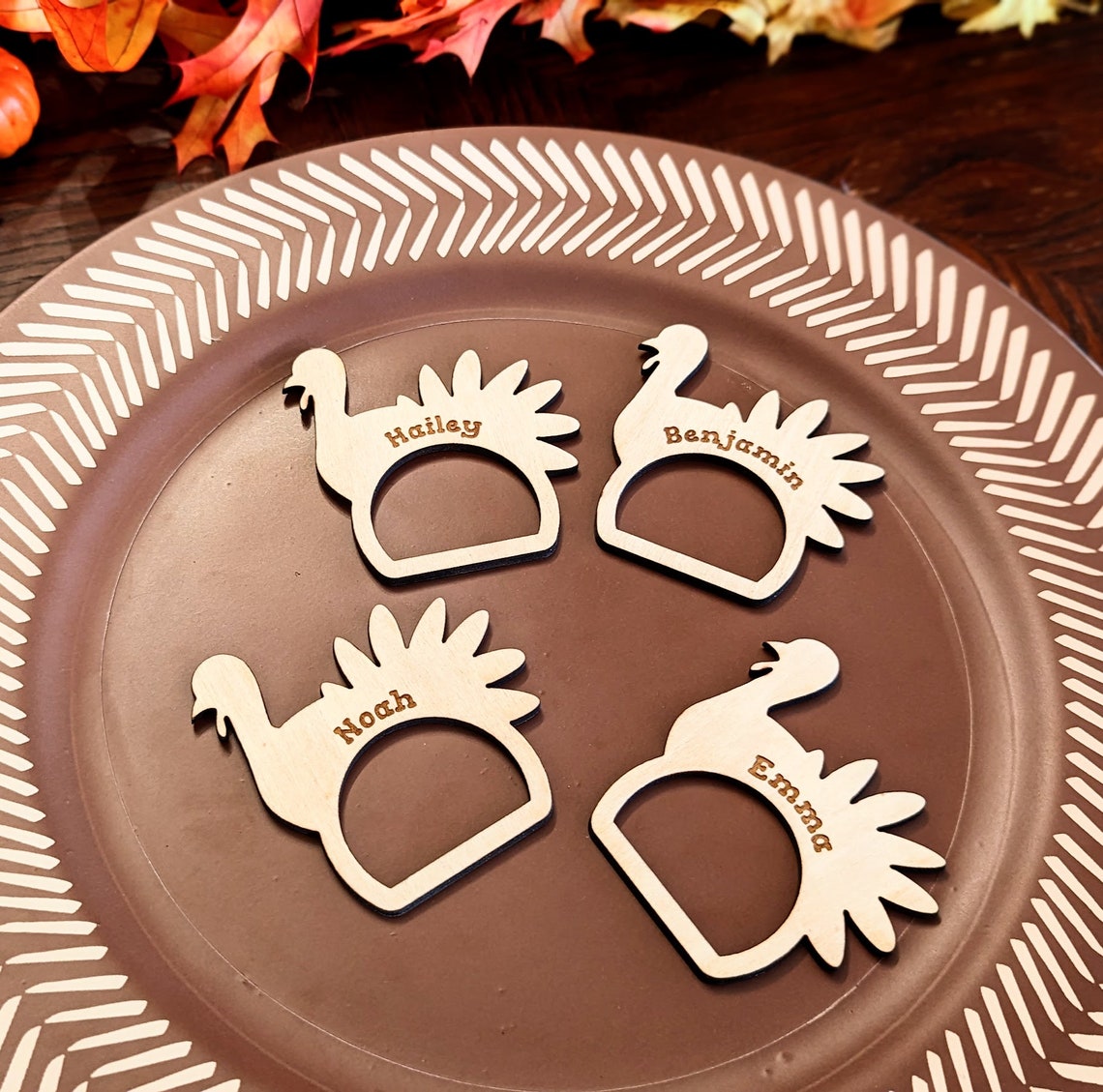 Personalized Turkey Napkin Ring - Engraved - Thanksgiving Napkin Ring ...
