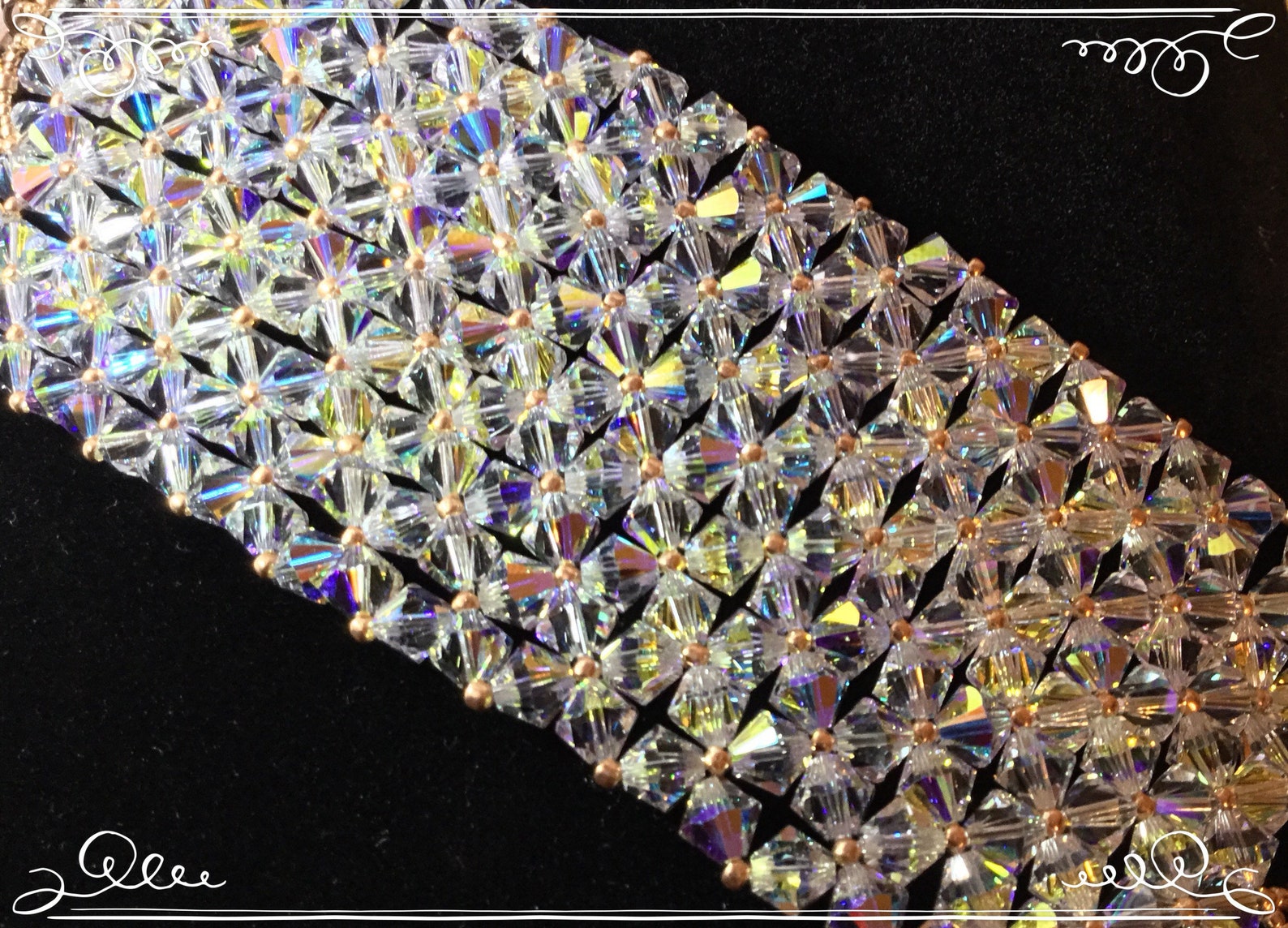 Handcrafted Formal Bridal Bracelet Made With Swarovski Crystal AB and ...