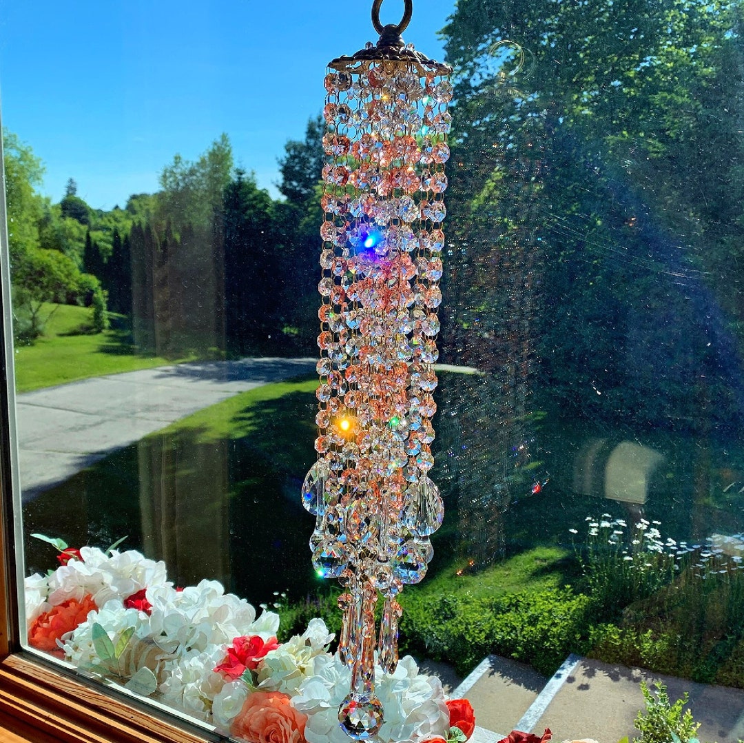 Lovely Crystal Suncatcher Mobile peaches & Cream - Etsy