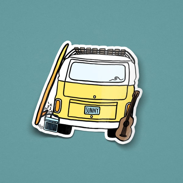 Retro Sun and Ocean Sticker - Etsy