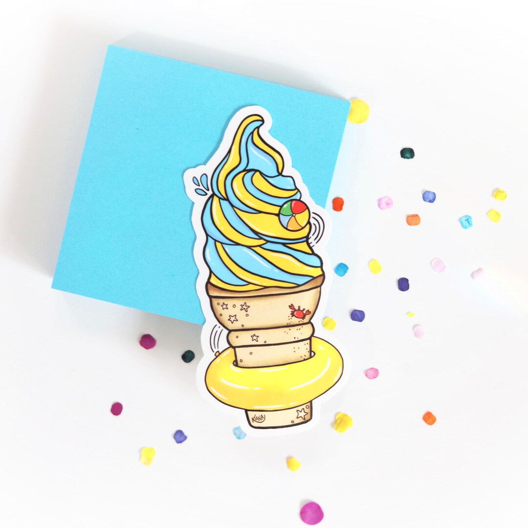 Summer Ice Cream Vinyl Sticker - Etsy