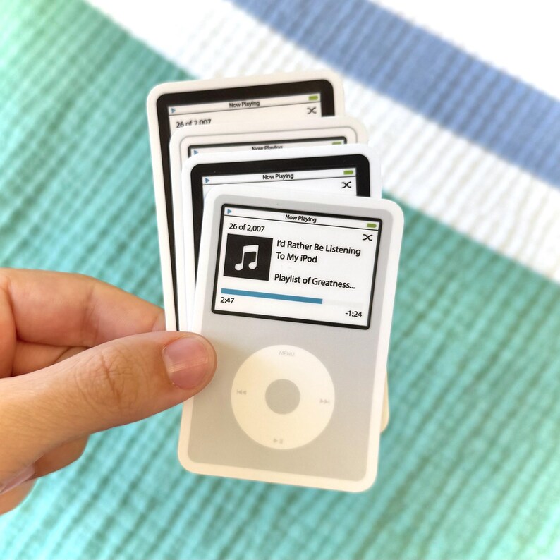 I'd Rather Be Listening to My Ipod | Sticker | Black | 2000s | Vintage ...