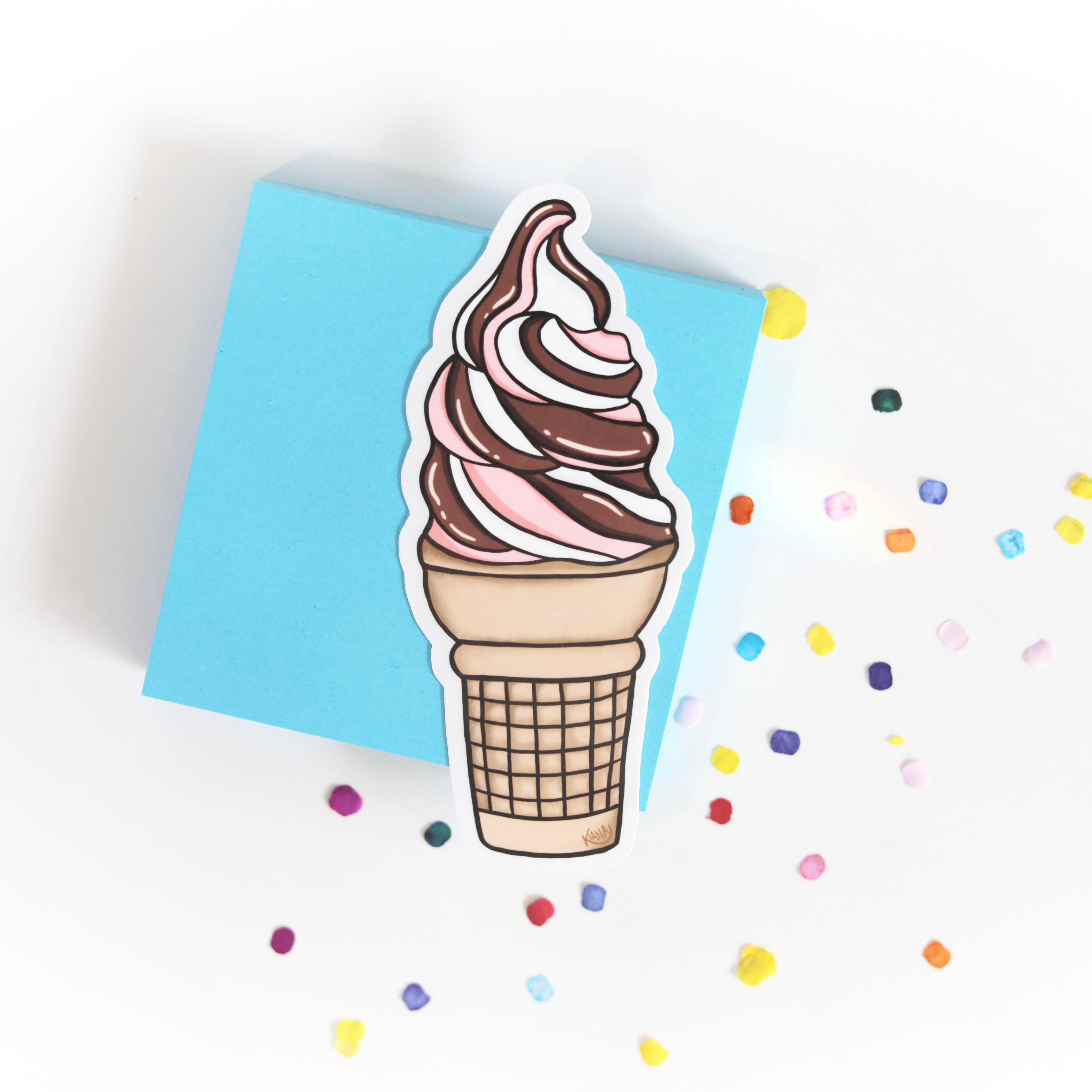 Neapolitan Ice Cream Vinyl Sticker | Etsy