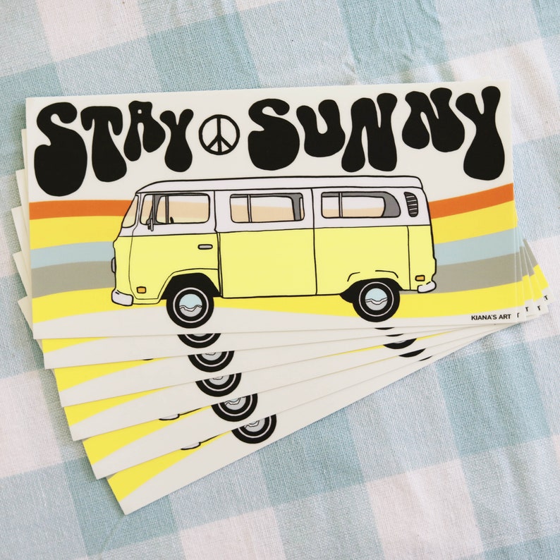 STAY SUNNY Bumper Vinyl Sticker | Etsy