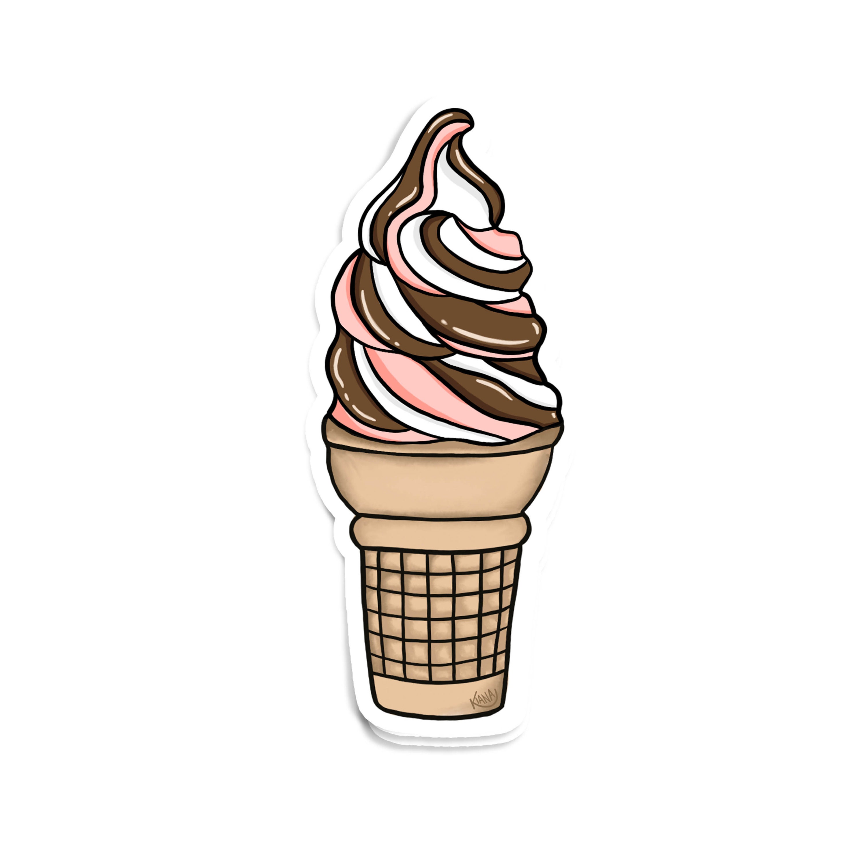 Neapolitan Ice Cream Vinyl Sticker | Etsy