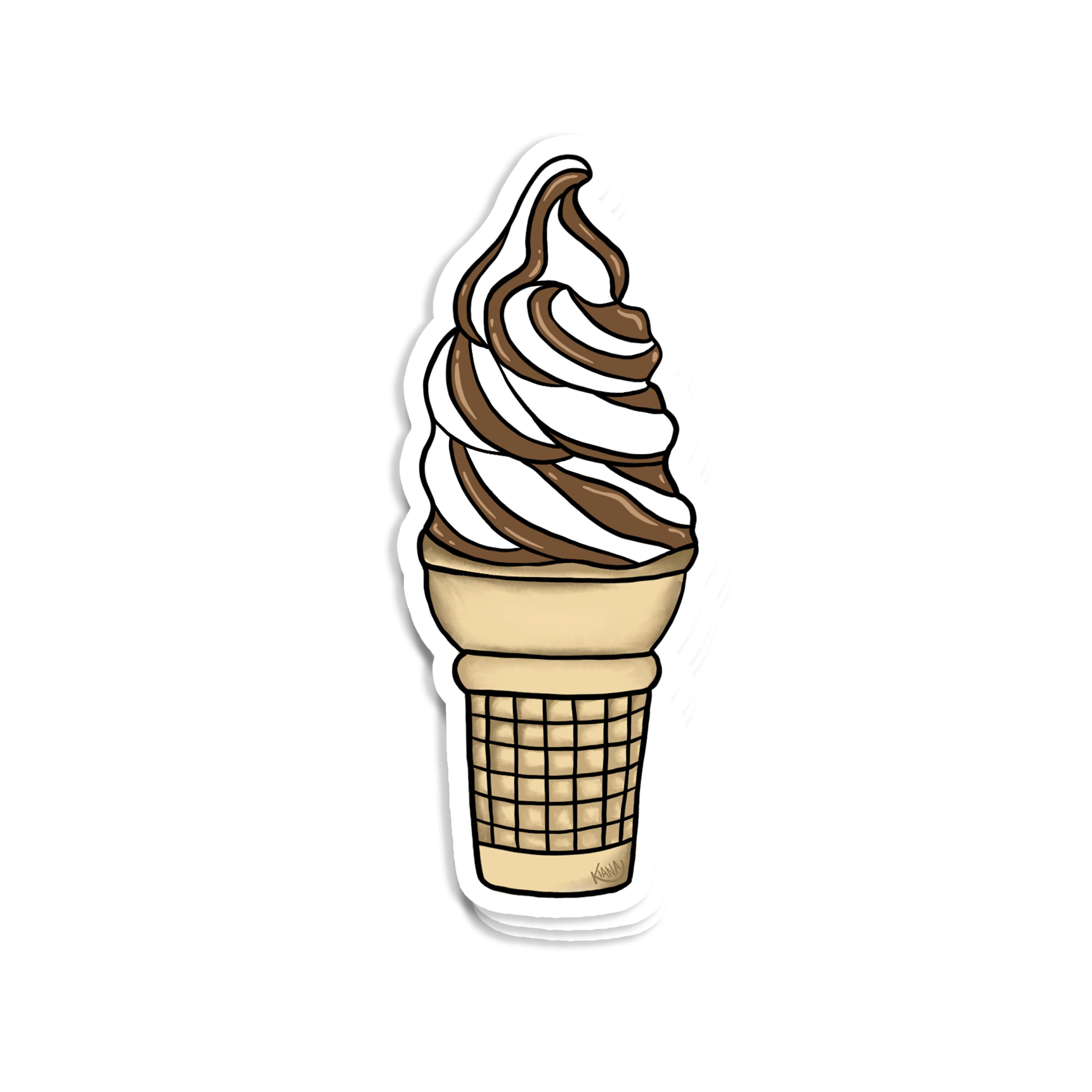 Chocolate Ice Cream Cone Swirl