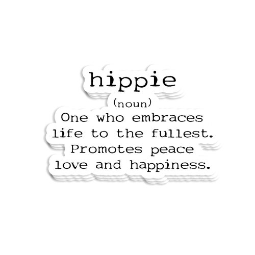 Hippie Definition Vinyl Sticker - Etsy