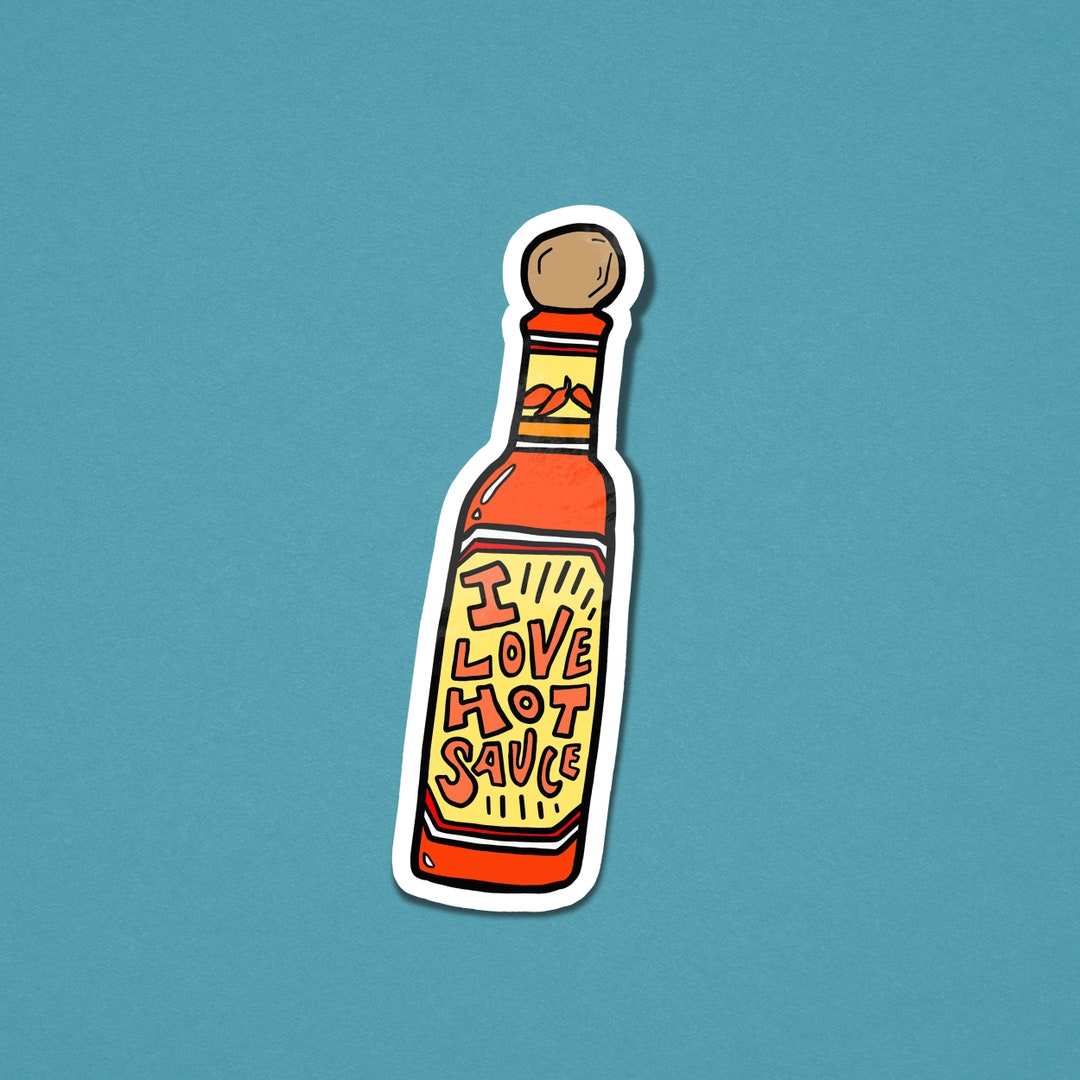 I LOVE HOT SAUCE | Sticker | Vinyl - Spicy Food - Ghost Pepper - Spicy ...