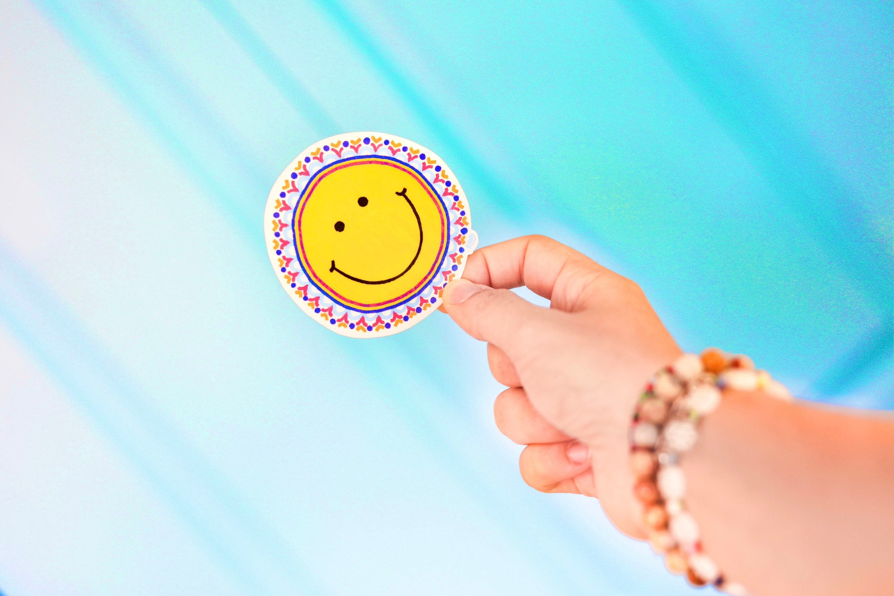Colorful Smiley Face Sticker Decals Stickers Tie Die Vinyl - Etsy
