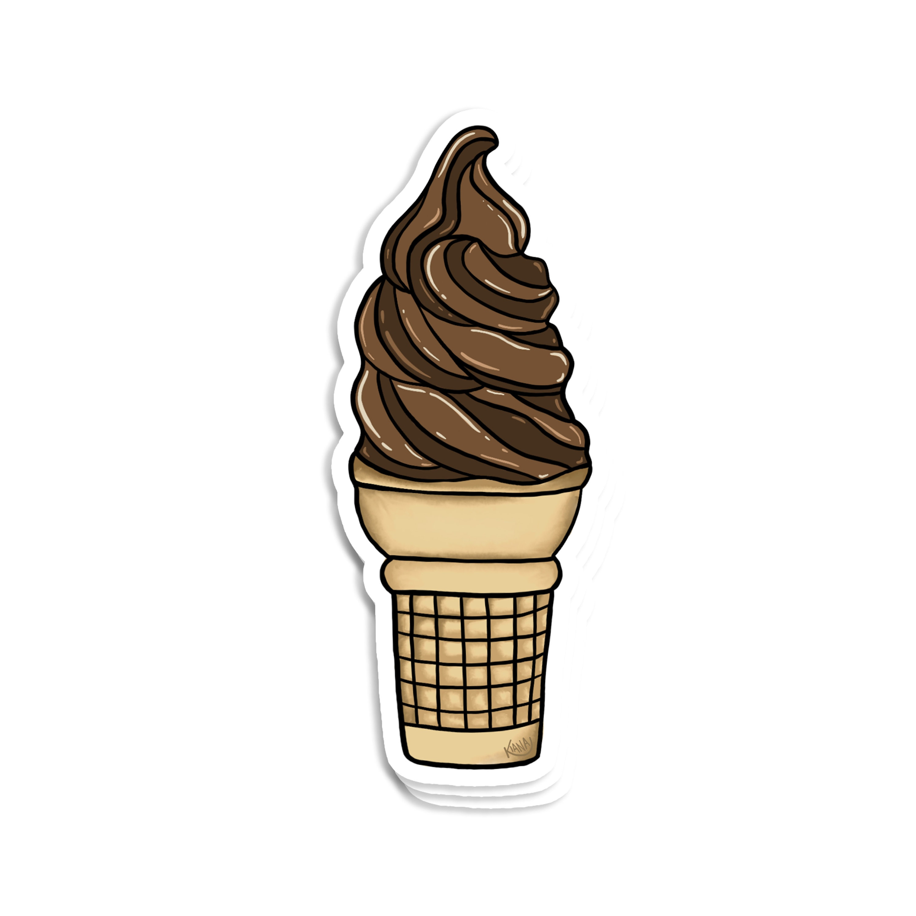 Chocolate Ice Cream Vinyl Sticker | Etsy