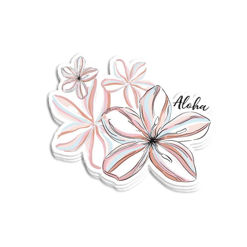 Aloha Flower Vinyl Sticker Decal Laptop Tropical Flowers - Etsy