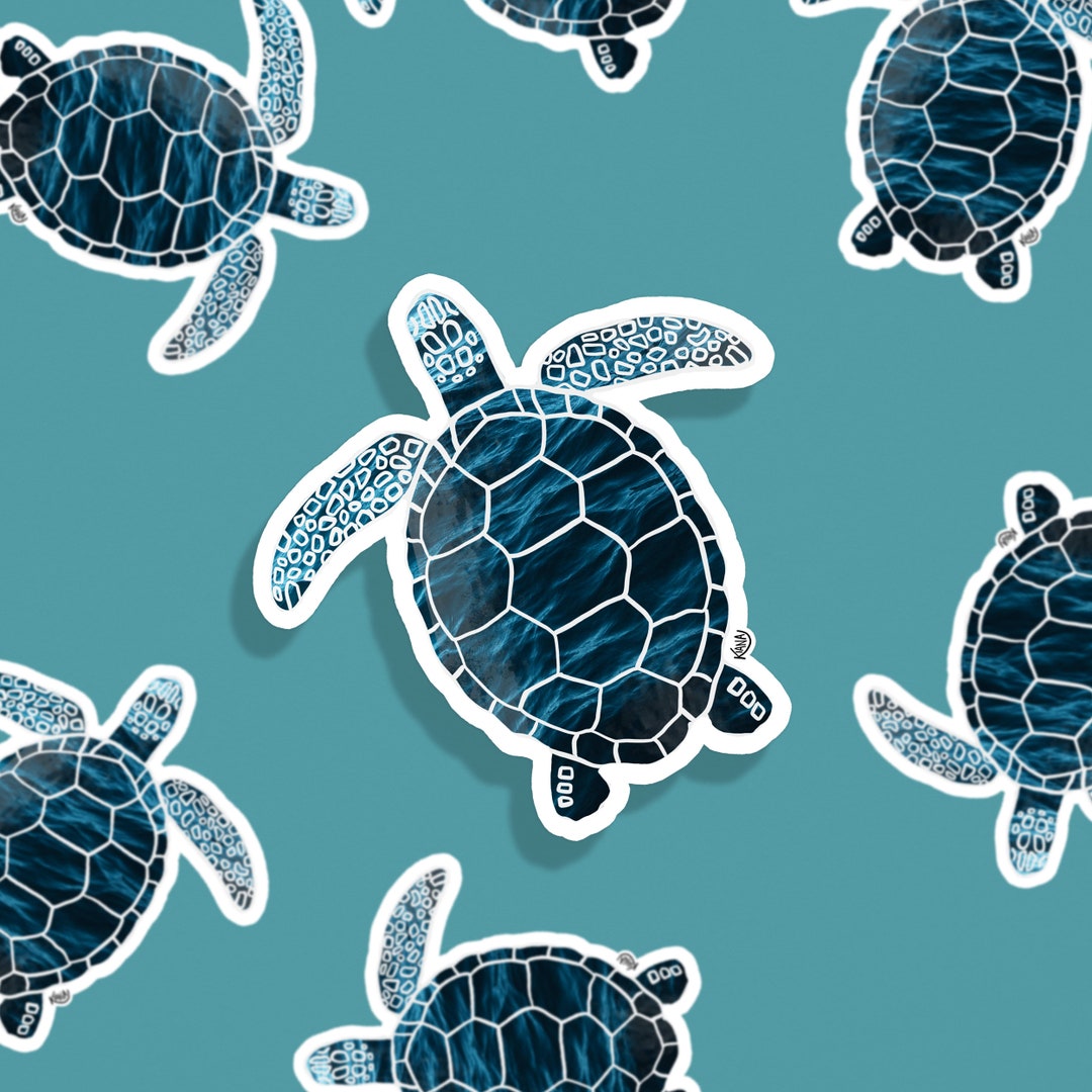 Sea Turtle Design 2 Sticker Ocean Marine Life Protect Beach Waves Surf ...