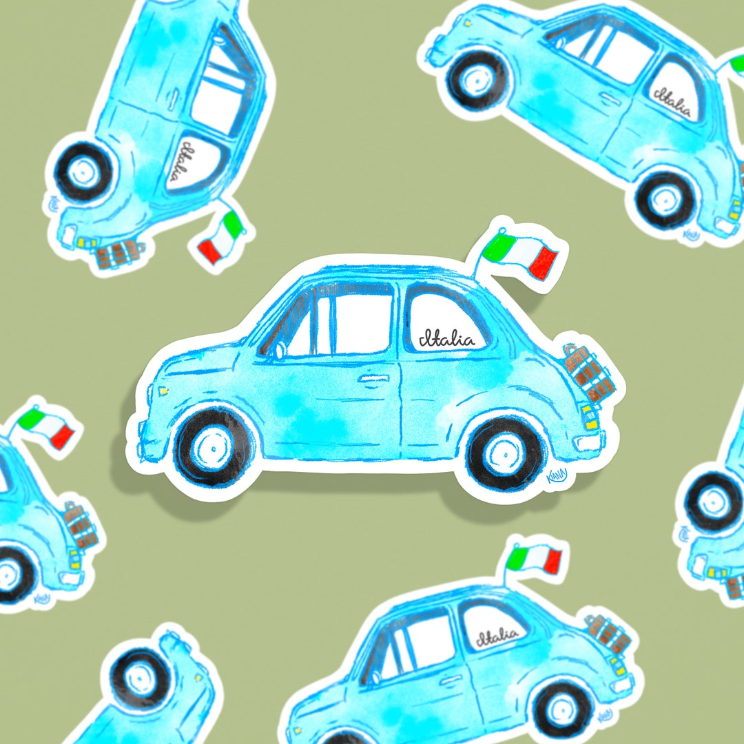 Blue Italian Car Sticker Italy Decal Positano - Etsy