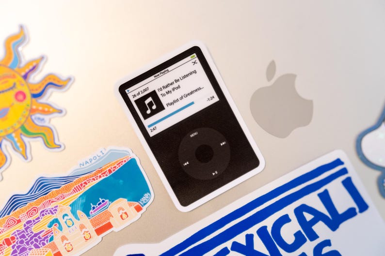 I'd Rather Be Listening to My Ipod | Sticker | Black | 2000s | Vintage ...
