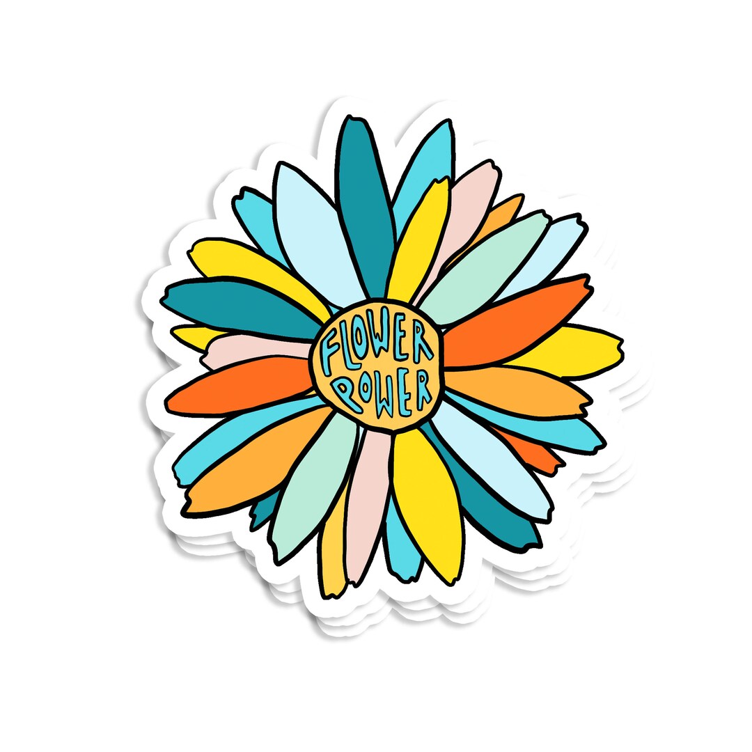 Flower Power Vinyl Sticker Decal / Floral / Hippie Hippy / Positive ...