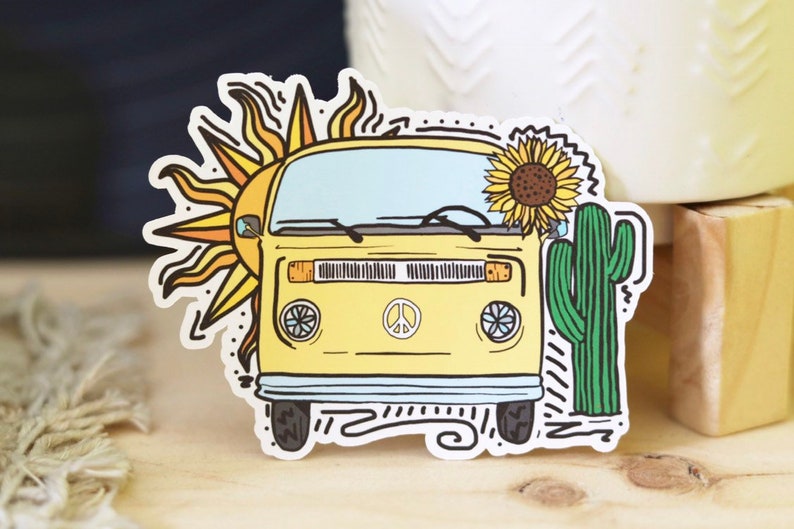 Sunshine Hippie Bus Vinyl Sticker Decal Hippie Hippy | Etsy