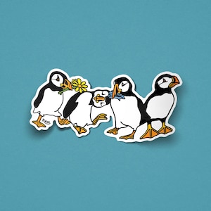 Puffin Friends | Sticker | Vinyl / Iceland / Winter / Birds / Nordic ...