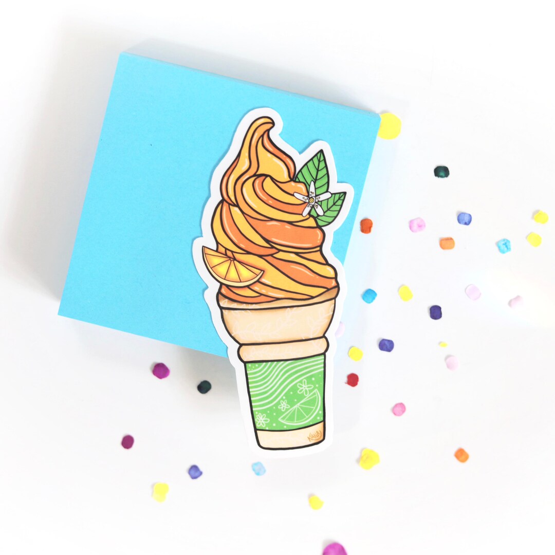 Florida Orange Ice Cream Vinyl Sticker - Etsy