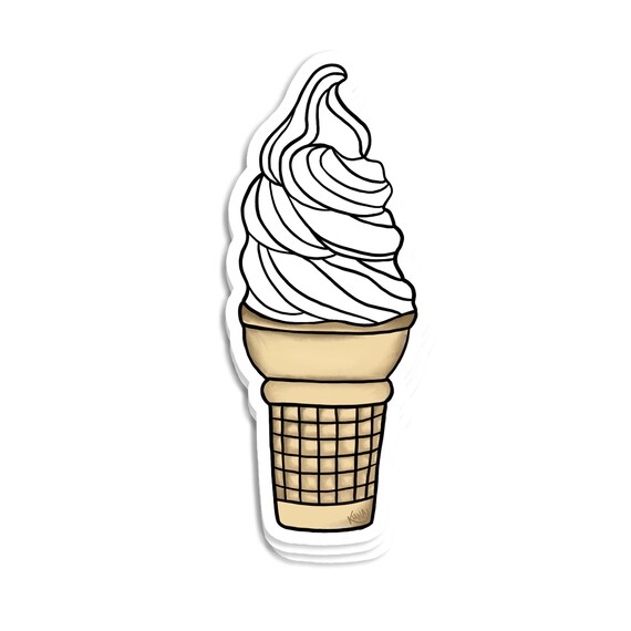 Vanilla Ice Cream Vinyl Sticker | Etsy
