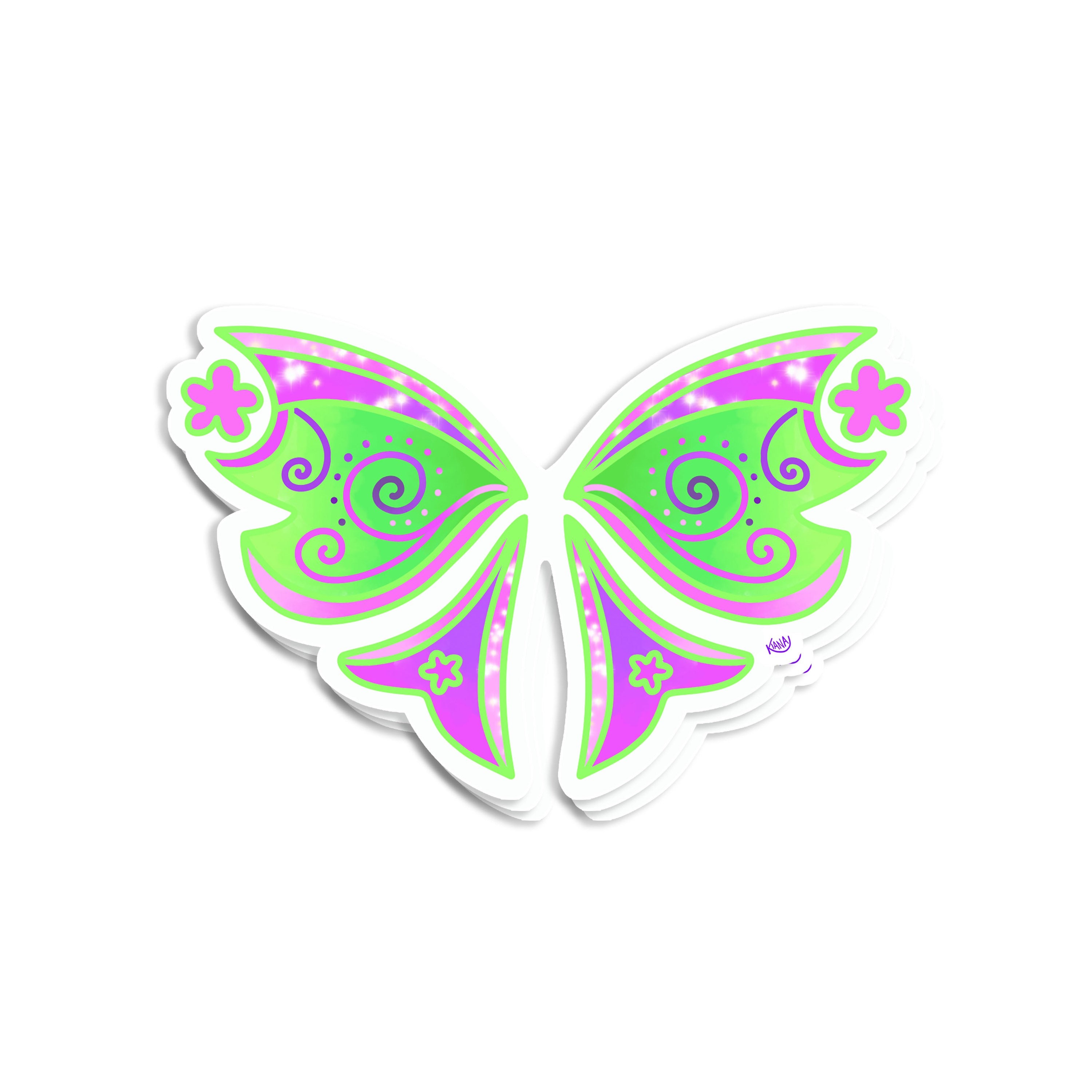 Flower Fairy Wings Sticker | Etsy