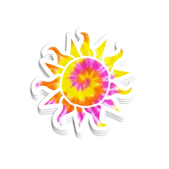 Tie Dye Sun Vinyl Sticker Decal Tie Dye Hippie Summer | Etsy