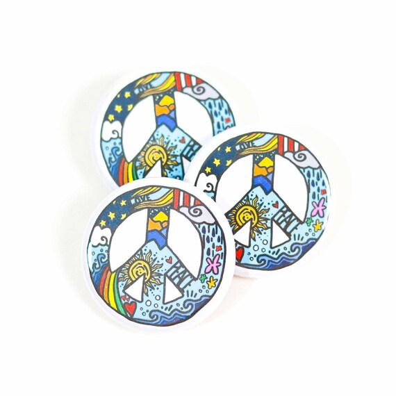 Peace Sign Button Pin - Etsy