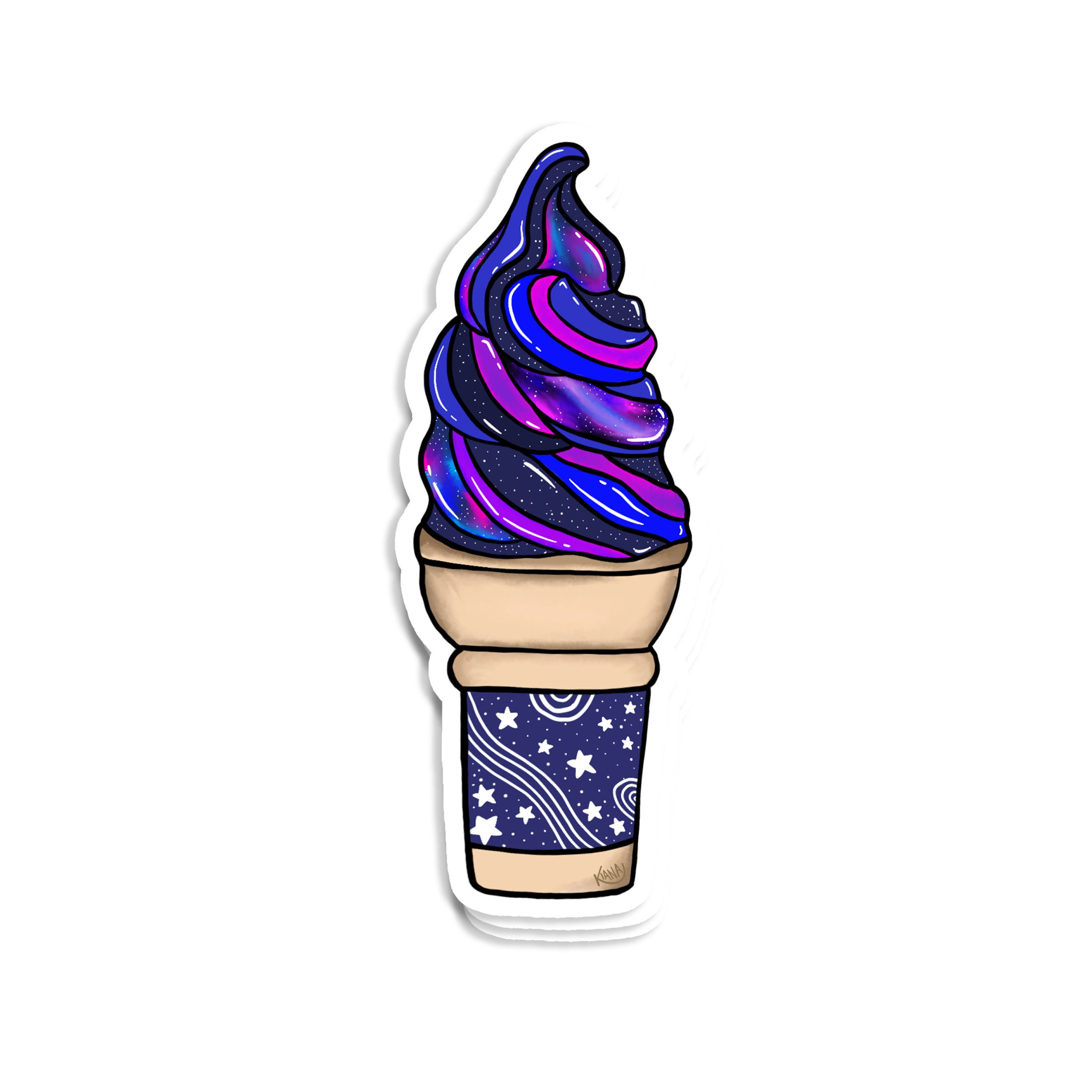 Galaxy Ice Cream Vinyl Sticker - Etsy