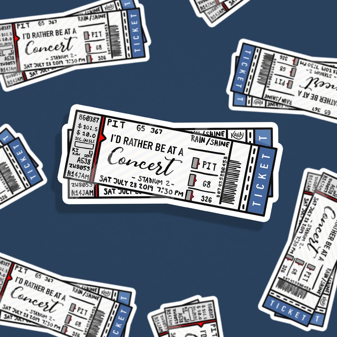 I'd Rather Be at a Concert 'ticket' Sticker Vinyl Music Country Charts ...