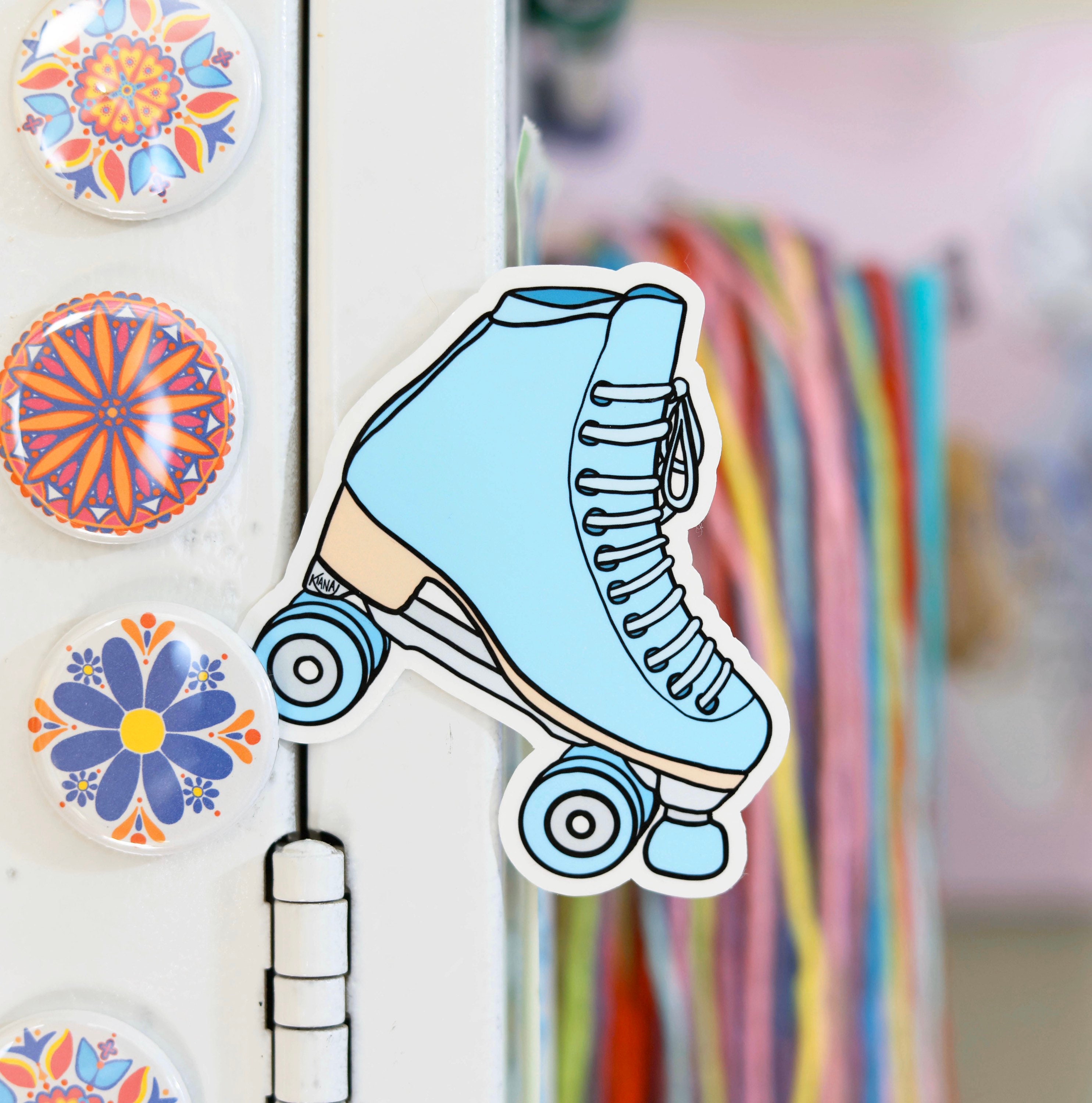 Light Blue Roller Skate Vinyl Sticker Decal Laptop Water | Etsy