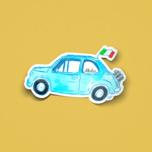 Blue Italian Car | Sticker | | Italy | Decal | Positano | Travel | Gift ...