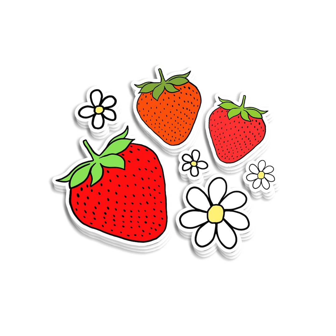 Mini Strawberry Vinyl Sticker Pack Decals , Laptop , Phone , Water ...