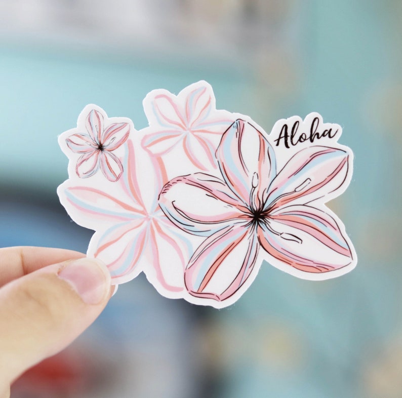 Aloha Flower Vinyl Sticker Decal Laptop Tropical Flowers - Etsy