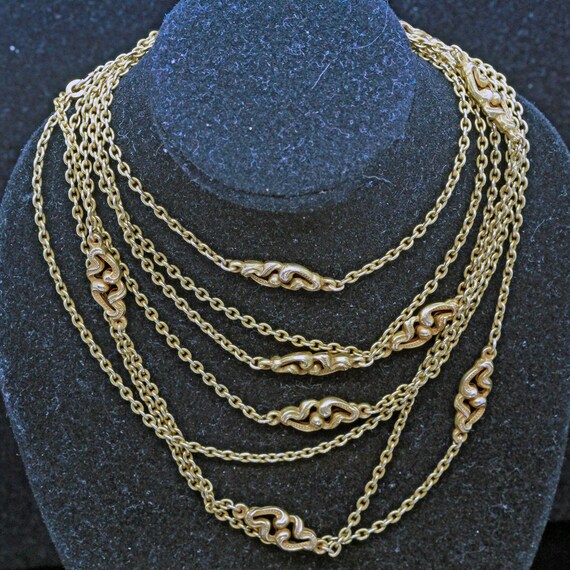 Antique Sautoir Long Chain Necklace 14k Gold Victoria… - Gem