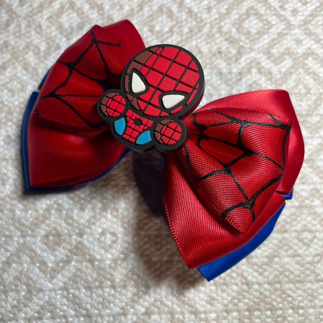 Spider-man Themed Bow - Etsy