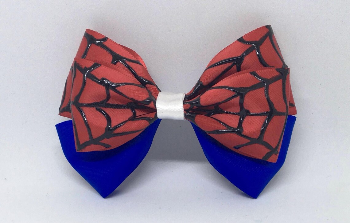Spider man themed bow | Etsy
