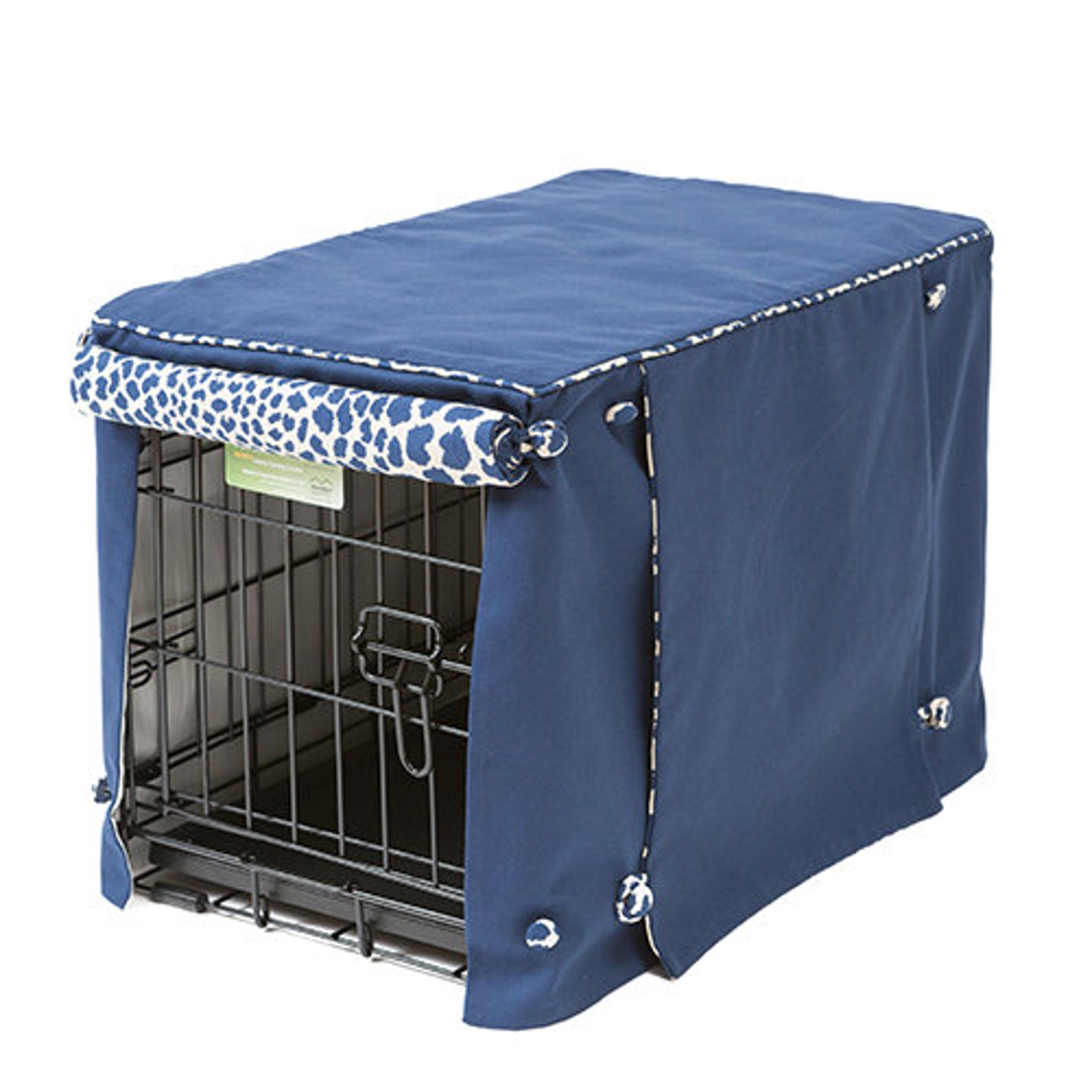 Indigo Blue With Leopard Print Dog Crate Cover- Designer - Etsy