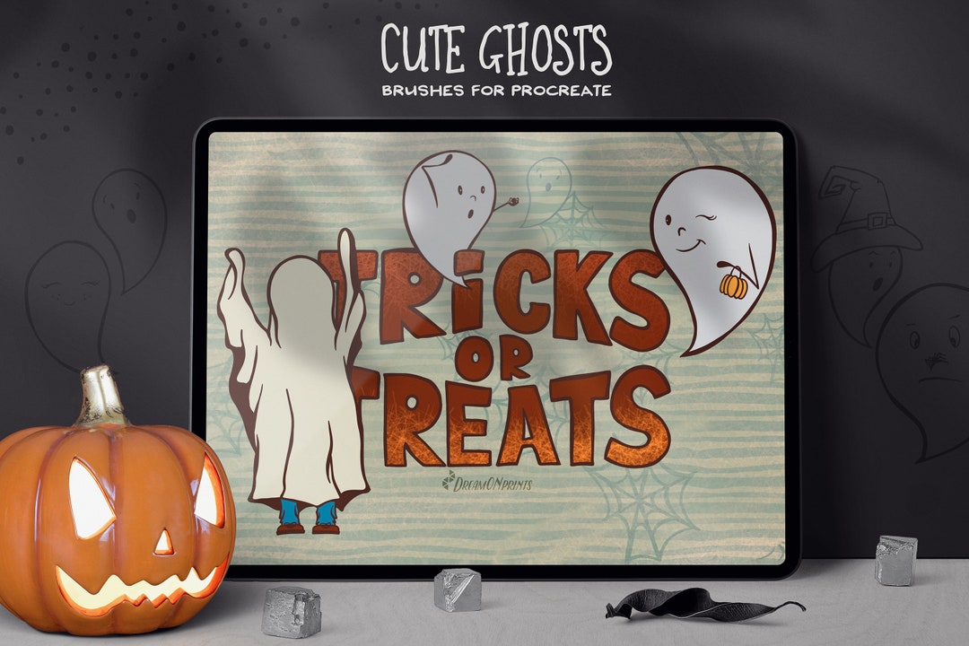 Procreate Brushes for Halloween Cute Ghosts Proctreate Stamps Set - Etsy