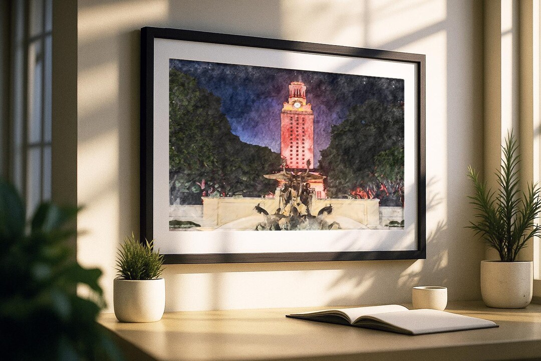 UT Tower Print: University of Texas Longhorn Art - Etsy
