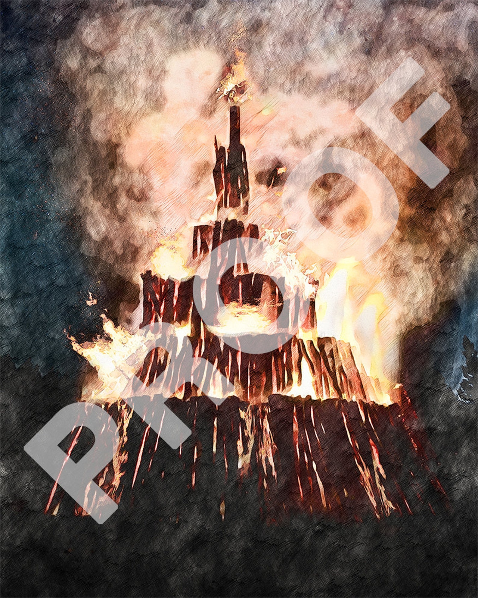Aggie Bonfire Watercolor Aggie Artwork Aggie Gift Aggie - Etsy