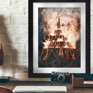 Aggie Bonfire Watercolor Aggie Artwork Aggie Gift Aggie - Etsy