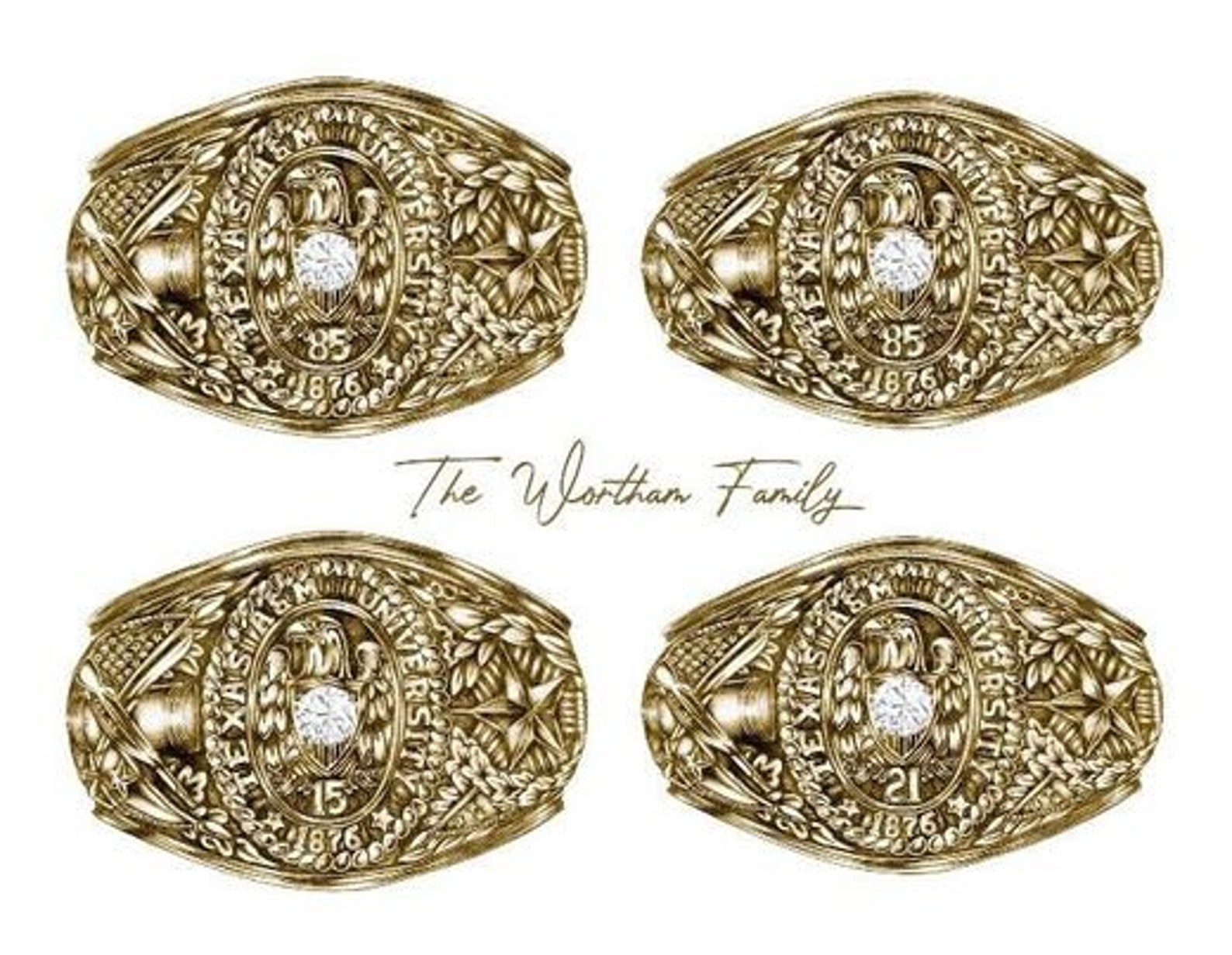 Texas A&M Ring Family Art Print, Aggie Graduation Gift - Etsy