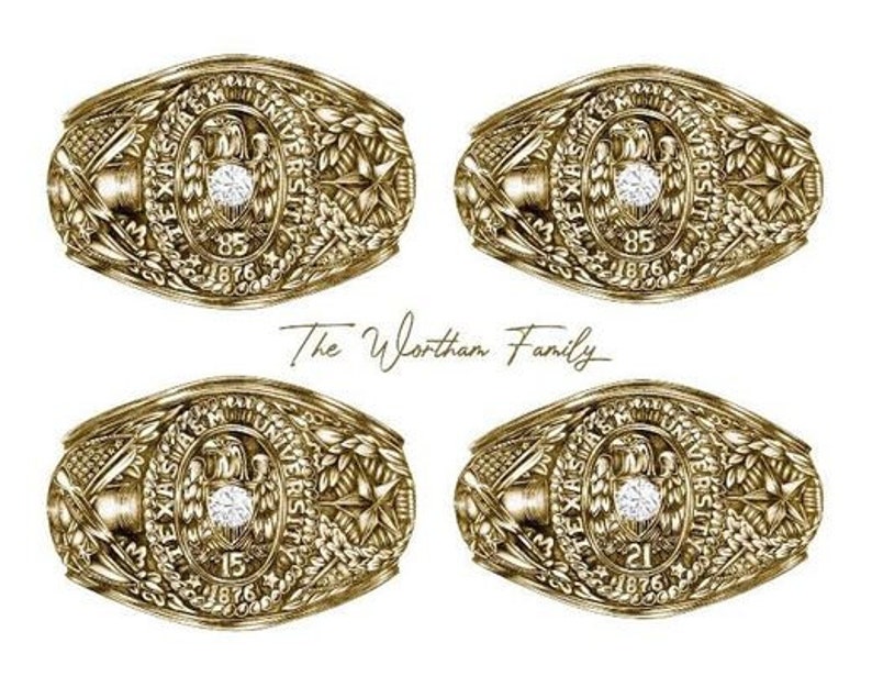 Texas A&M Ring Family Art Print, Aggie Graduation Gift - Etsy