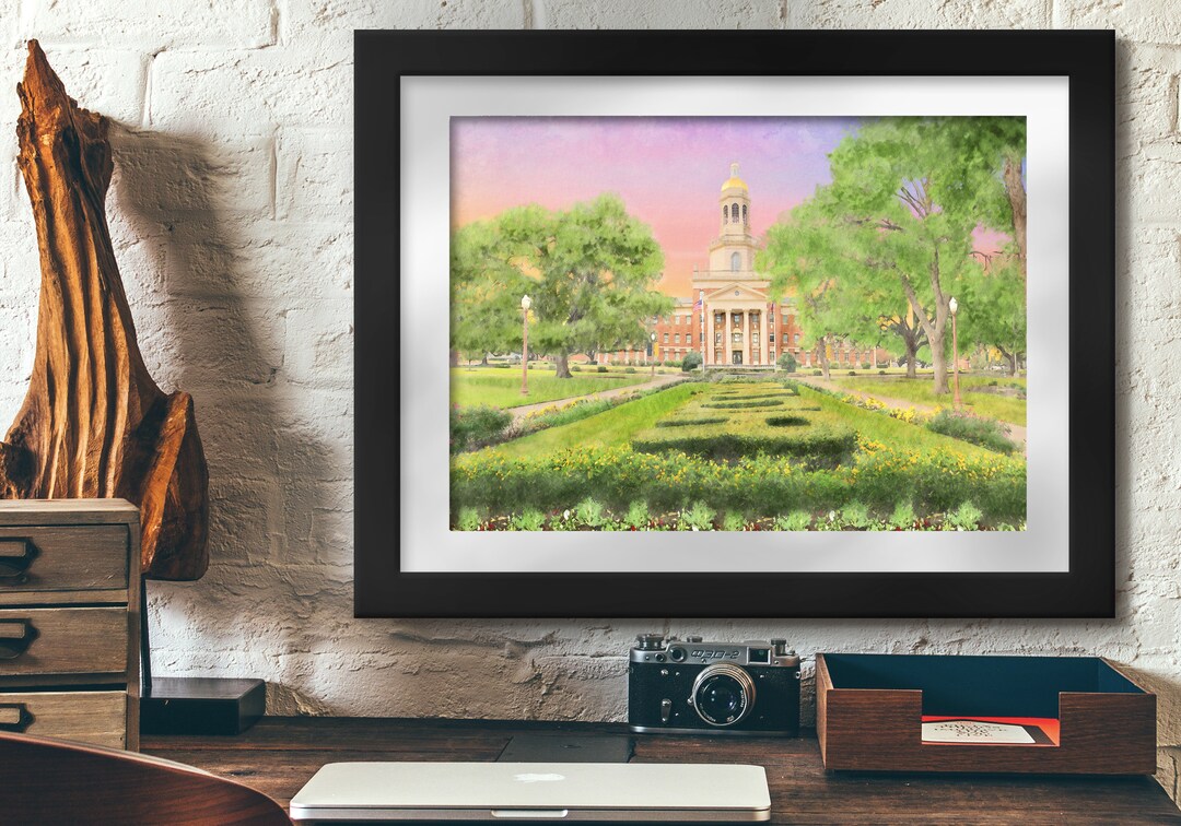 Baylor Pat Neff Hall Print, Baylor Bears Artwork, Baylor Bears ...