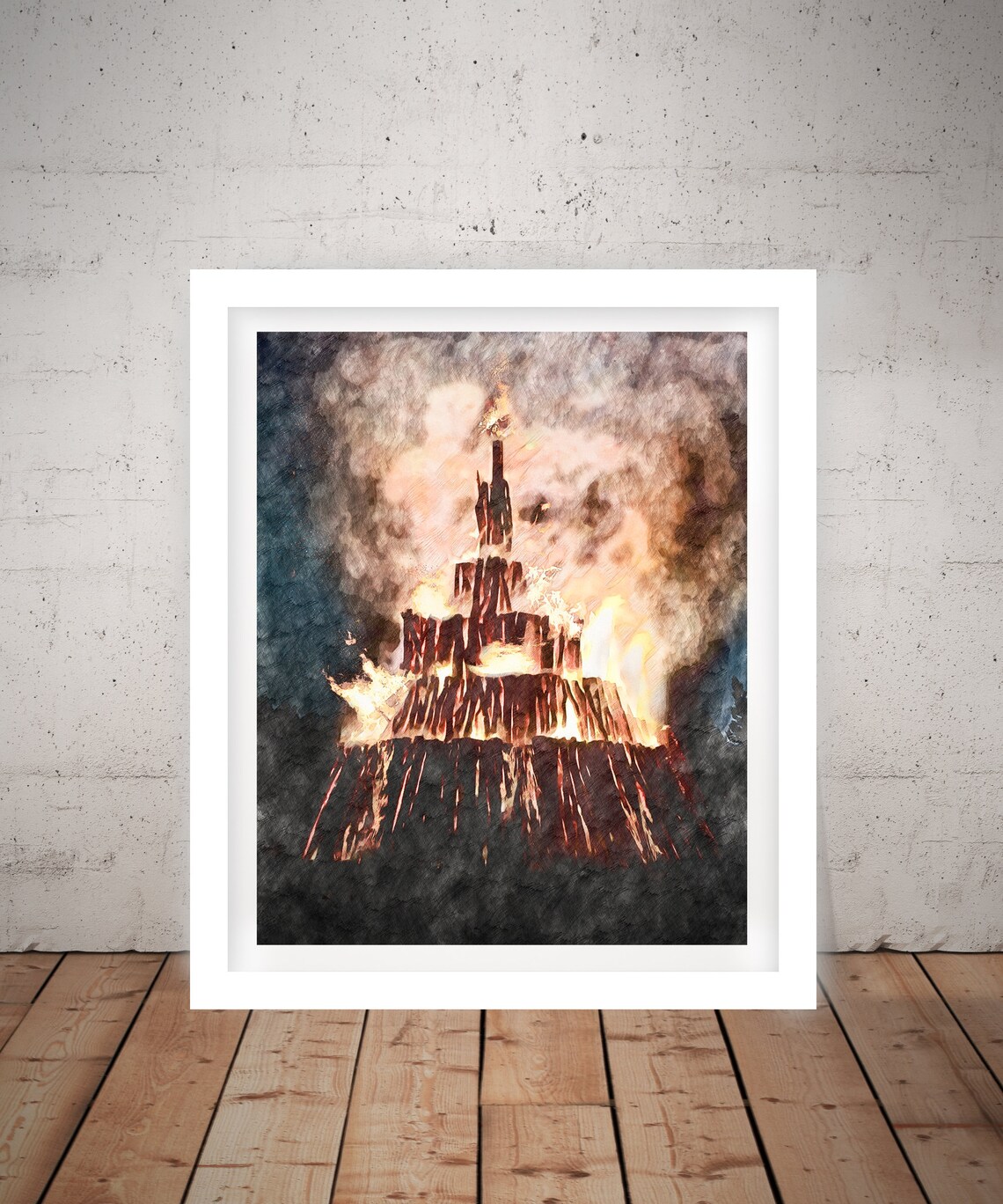 Aggie Bonfire Watercolor Aggie Artwork Aggie Gift Aggie - Etsy