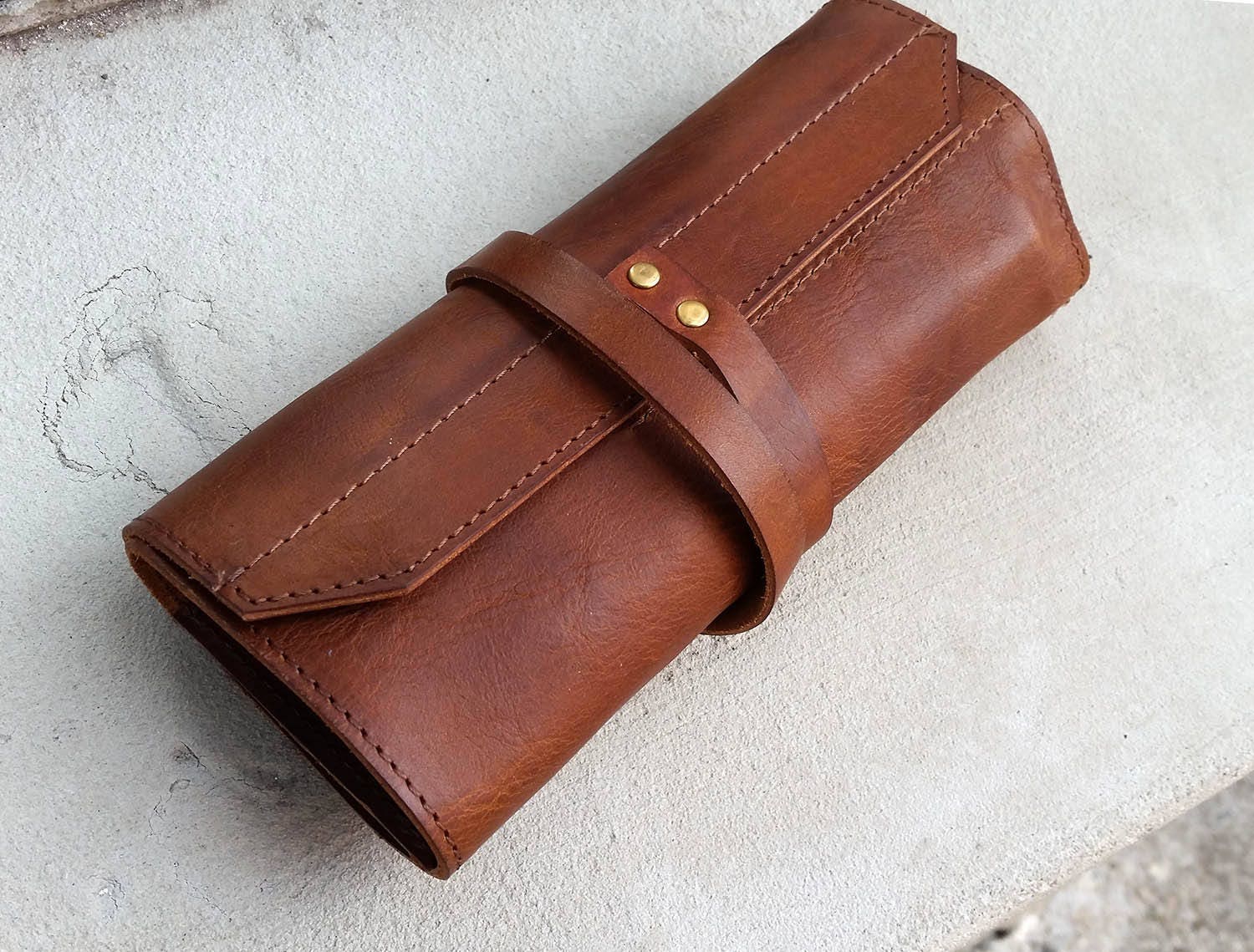 Leather Pencil Roll Case Personalized Leather Pencil Roll Case - Etsy