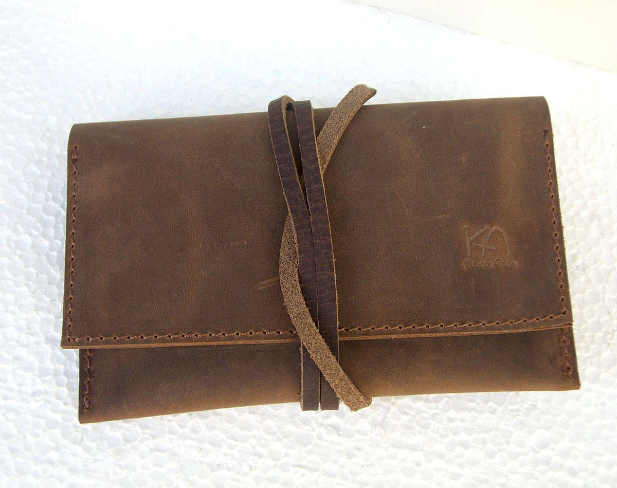 Leather Tobacco Pouch Distressed Leather Wallet Handcrafted - Etsy