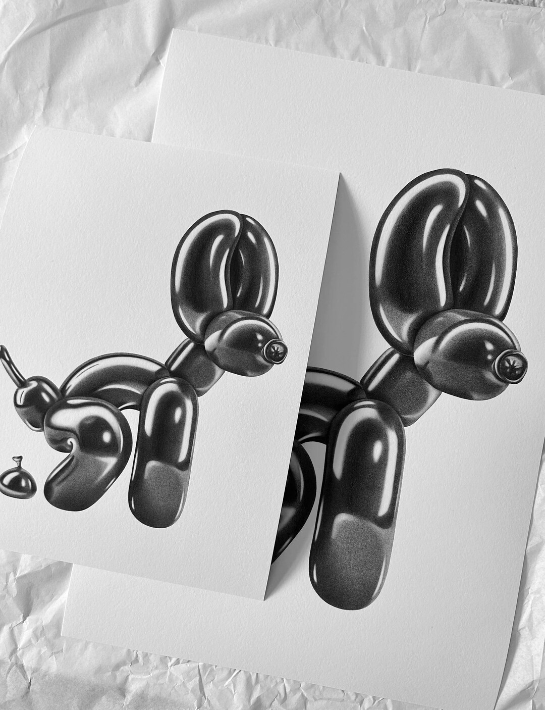 Shit Dog - Giclée Art Print of Original Pencil Drawing | Balloon Dog ...