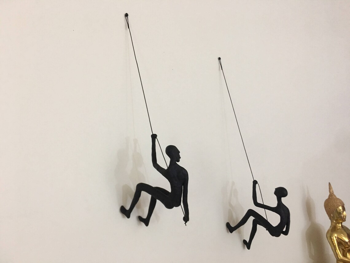 2 Piece Climbing Sculpture Wall Art Gift for Home Decor Interior Design ...