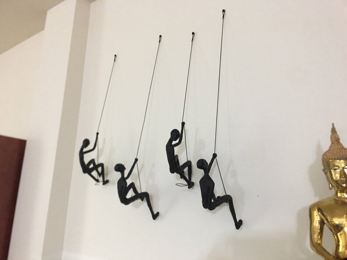 4 Piece Climbing Sculpture Wall Art Gift for Home Decor Interior Design ...
